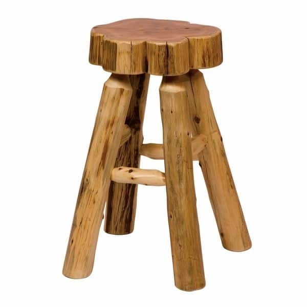 Cedar Slab Counter Stool - Inner Rest