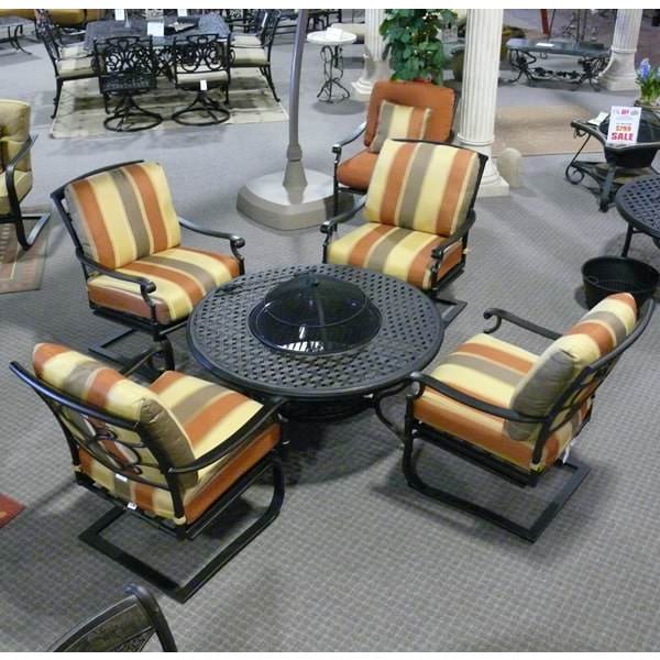 5 Piece Vista Deep Seating Fire Pit Patio Set