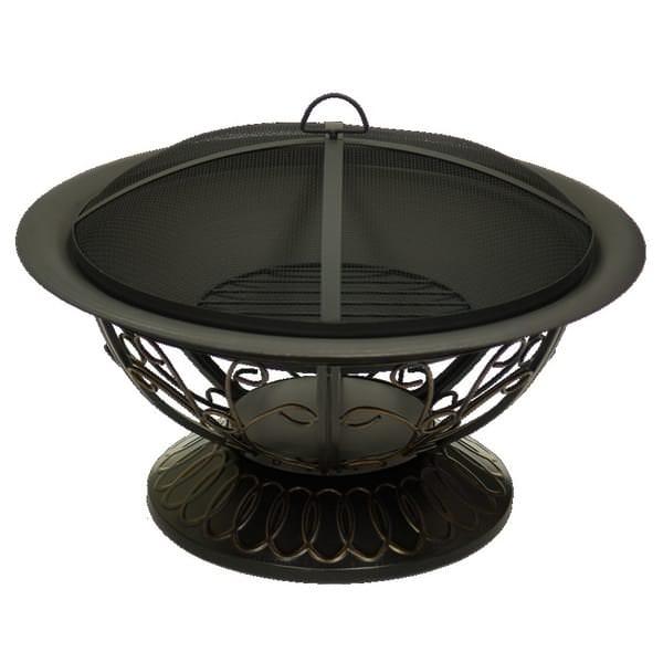 Scrolled Bronze Wood Burning Fire Pit