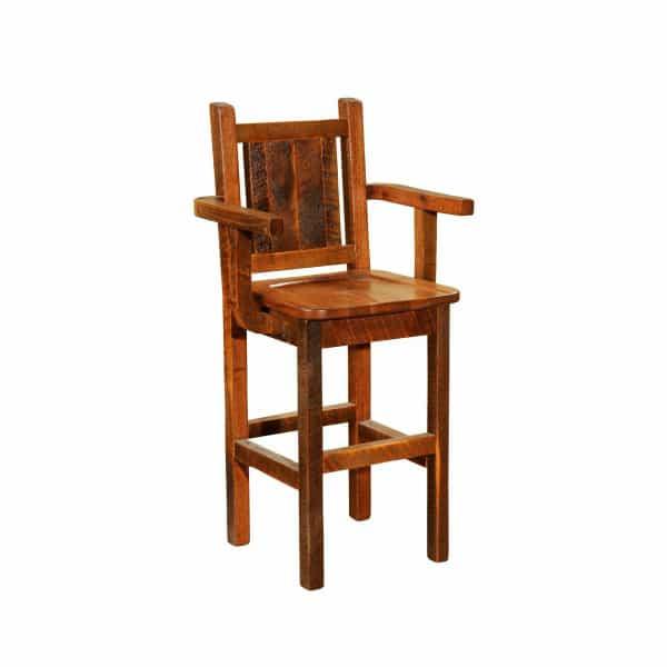 Barnwood Bar Stool - Arms