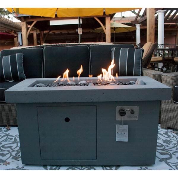 Urban Series Storm Grey, Rectangle Fire Pit Table