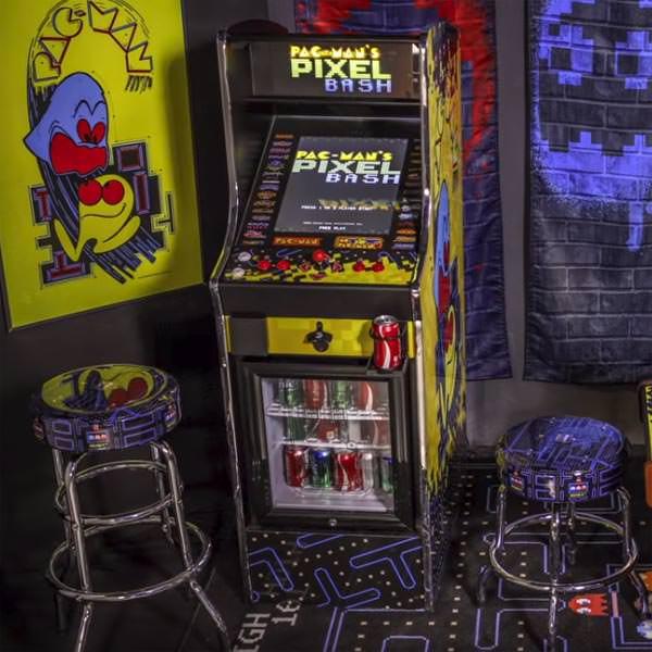 Pac Man Pixel Bash Chill Cabinet - Home Arcade With Refrigerator