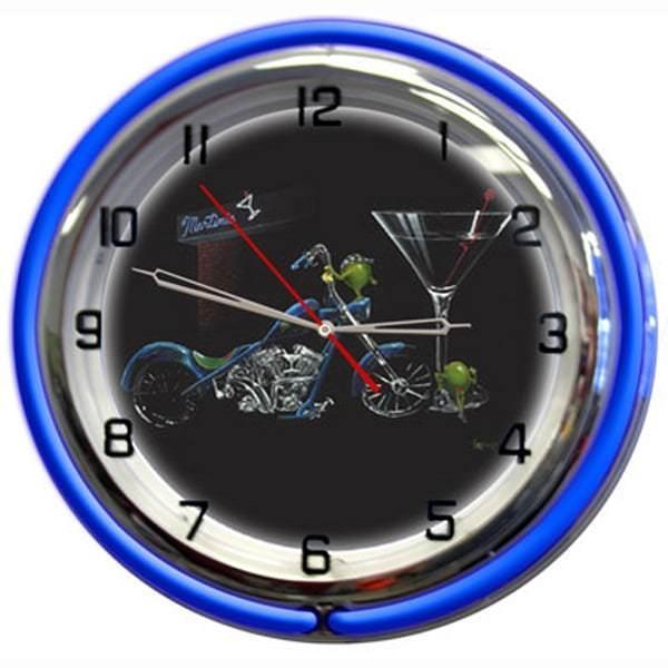 Custom Martini Wall Clock by Michael Godard Designs | Game Room Decorations